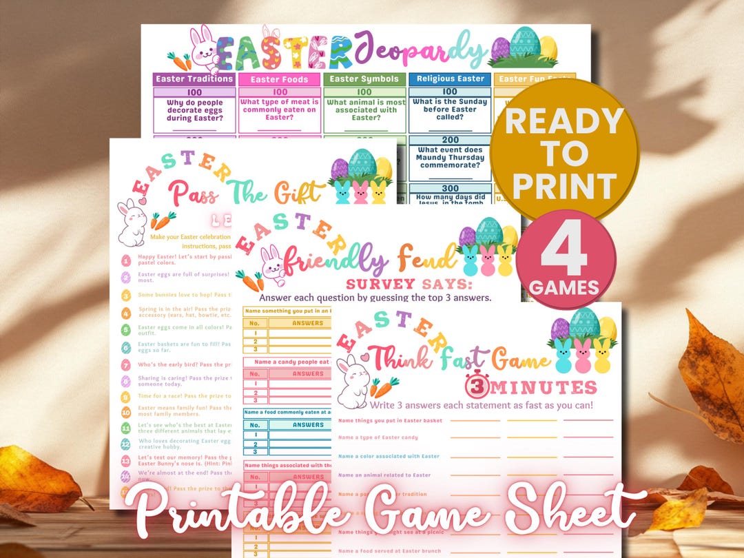 4 Easter Game Bundle Printable Kids Easter School Party Games Fun ...