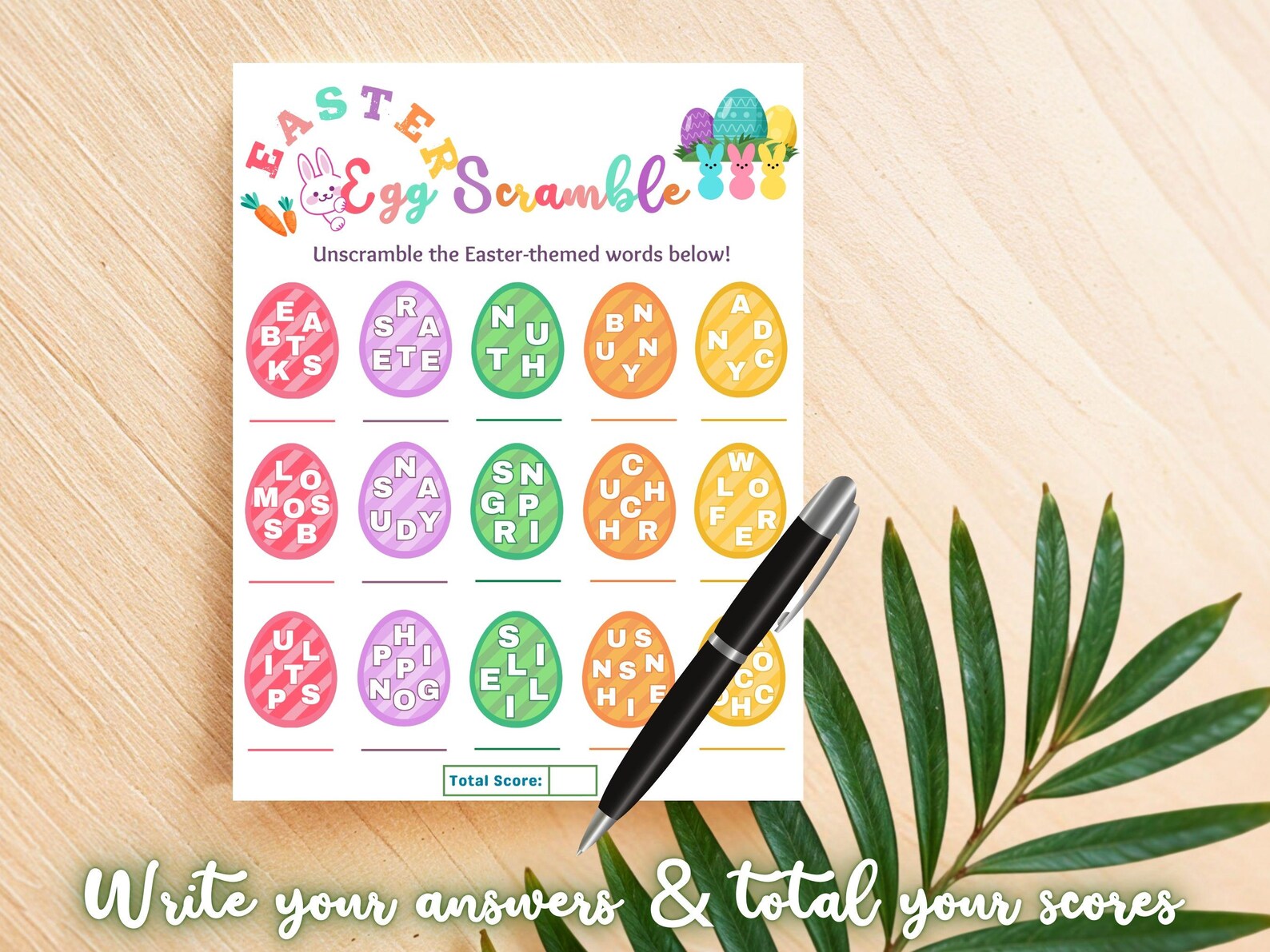 Easter Egg Scramble Words Printable Game Sheet Kids Easter Activities ...