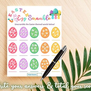 Easter Egg Scramble Words Printable Game Sheet Kids Easter Activities ...