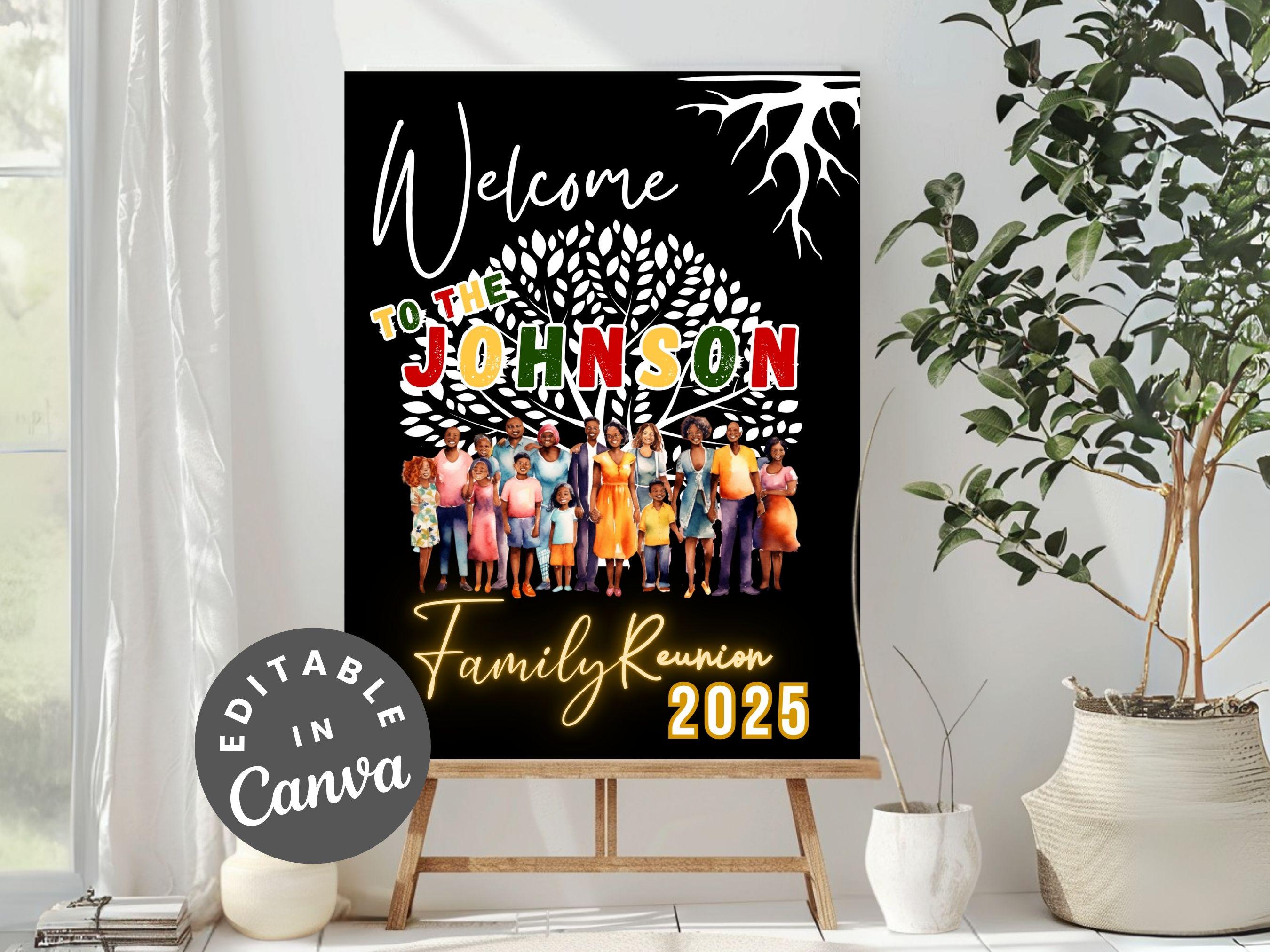African American Reunion Welcome Sign Black Family Reunion Outdoor ...