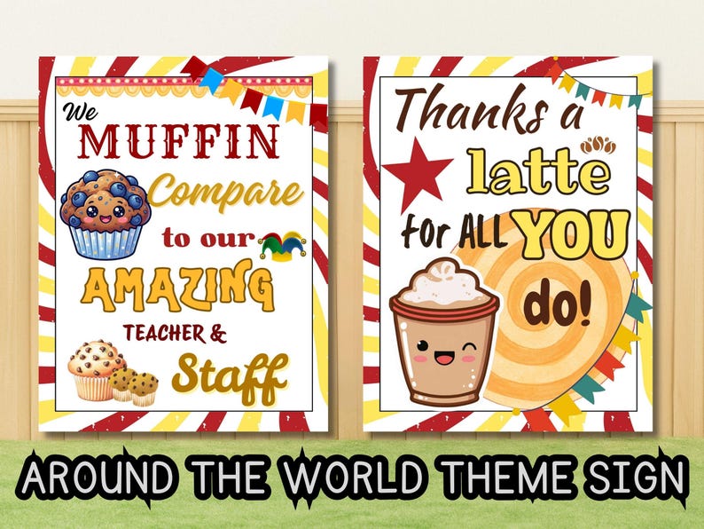Carnival Appreciation Week Food Sign Bundle Circus Theme Teacher Staff ...