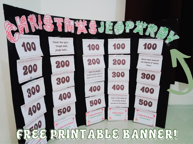 Christmas Jeopardy Game Printable Holiday Jeopardy Template Christmas ...