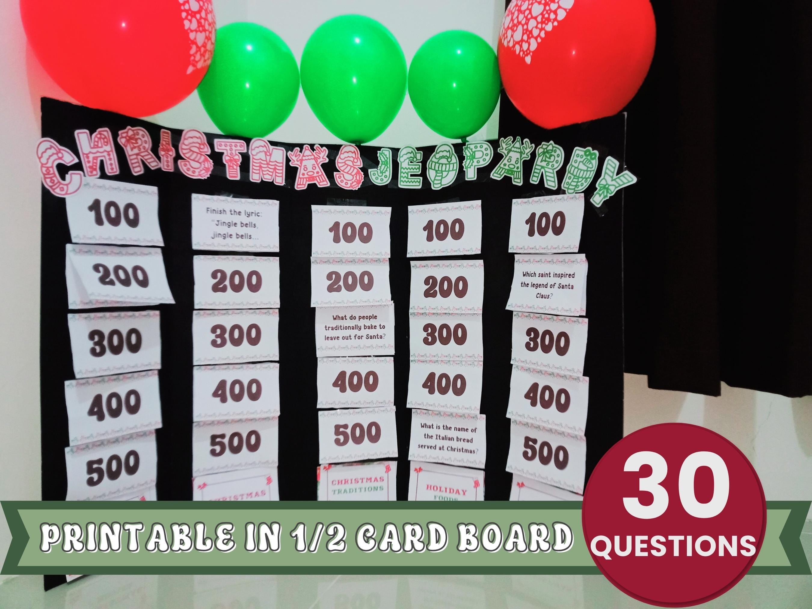 Christmas Jeopardy Game Printable Holiday Jeopardy Template Christmas ...