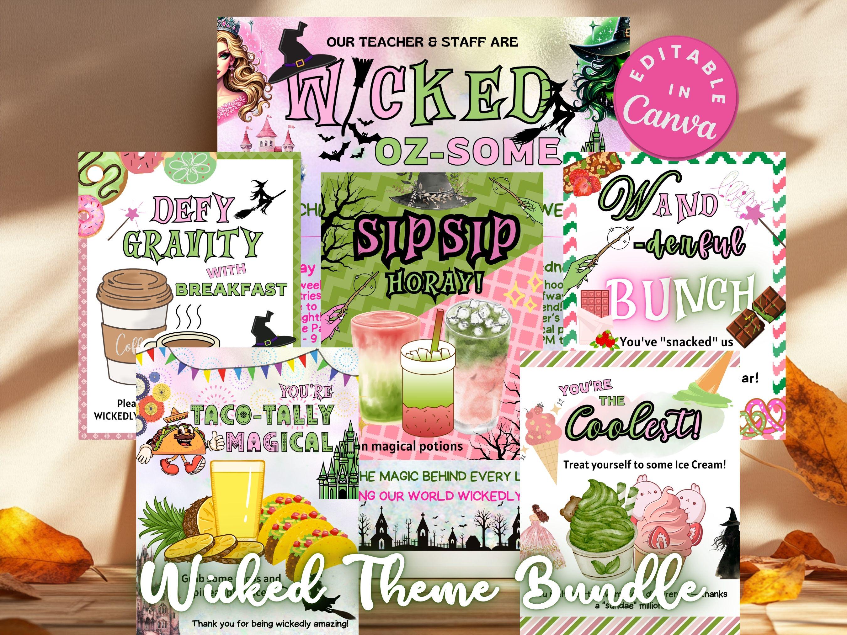Wicked Teacher Treat Sign Bundle Witch Theme Week Poster, Editable ...