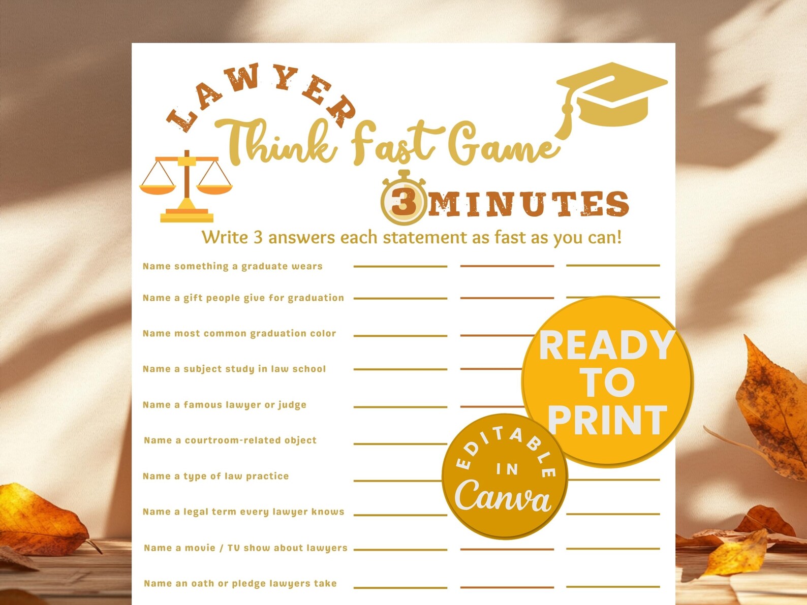 Law School Graduation Party Game Bundle Printable Lawyer Grad Pass the ...