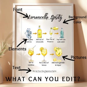 Limoncello Spritz Bar Sign Cocktail Poster Print Signature Drink Signs ...