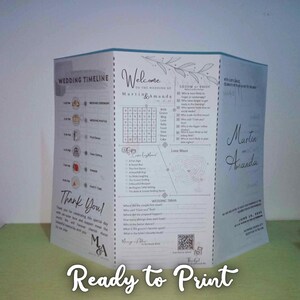 Wedding Tri Fold Menu Games Wedding Table Games Tri-fold Wedding ...