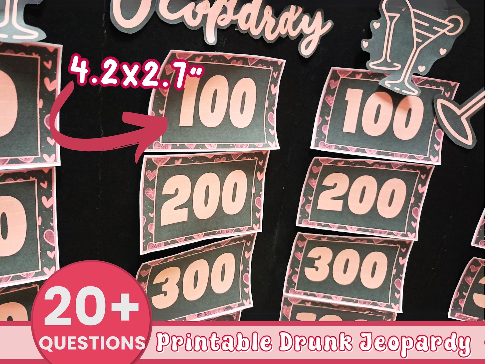 Drunk Jeopardy Board Game DIY Printable Banner Galentines Drinking ...
