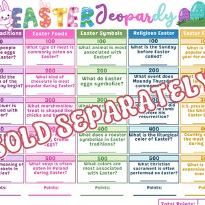 DIY Easter Pass the Gift Game Printable Easter Game Sheet Kids Summer ...