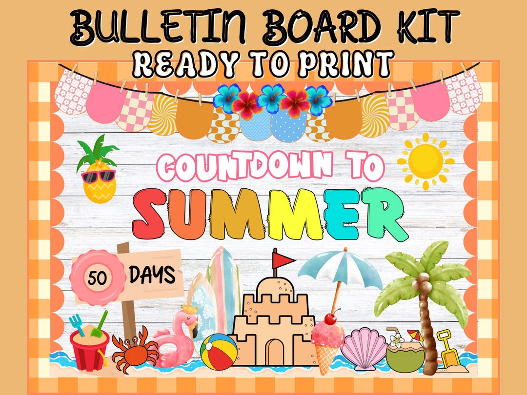 Beach Themed Countdown to Summer Bulletin Board Kit, End of School Year ...