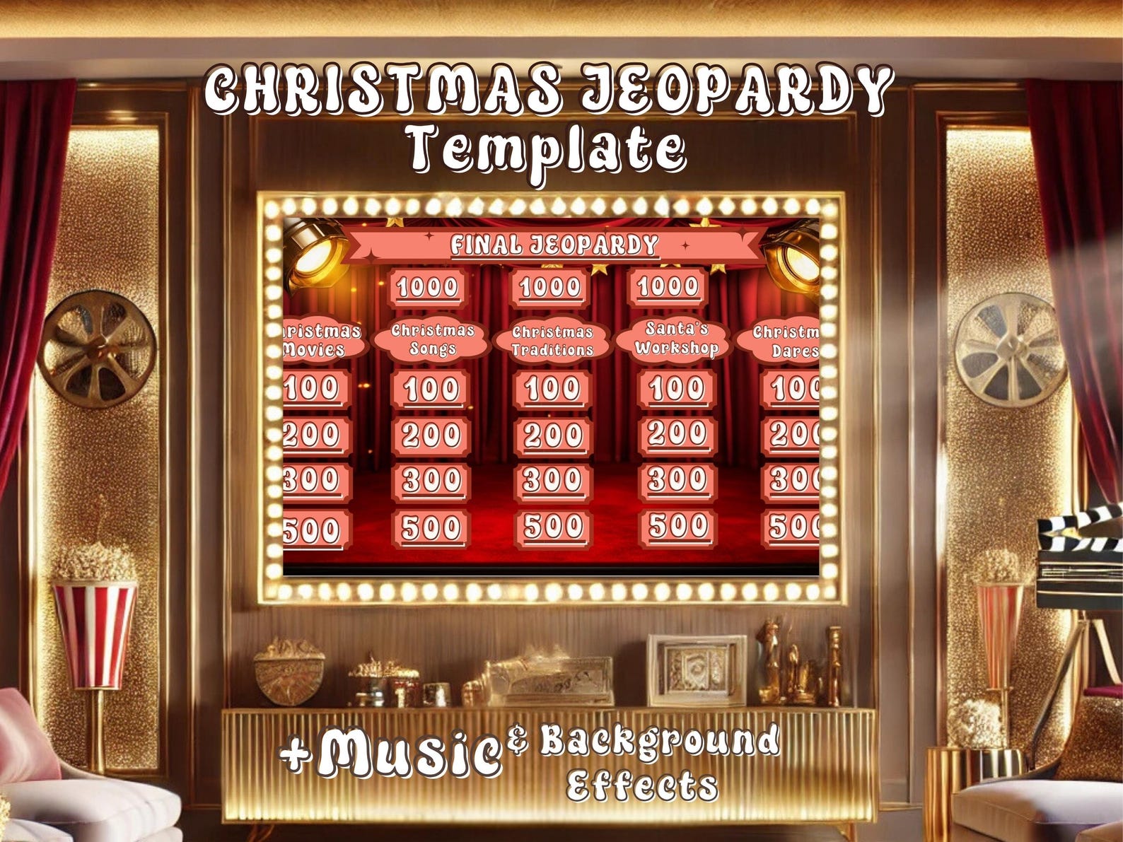 Editable Christmas Jeopardy Powerpoint Game Template With Scoreboard ...