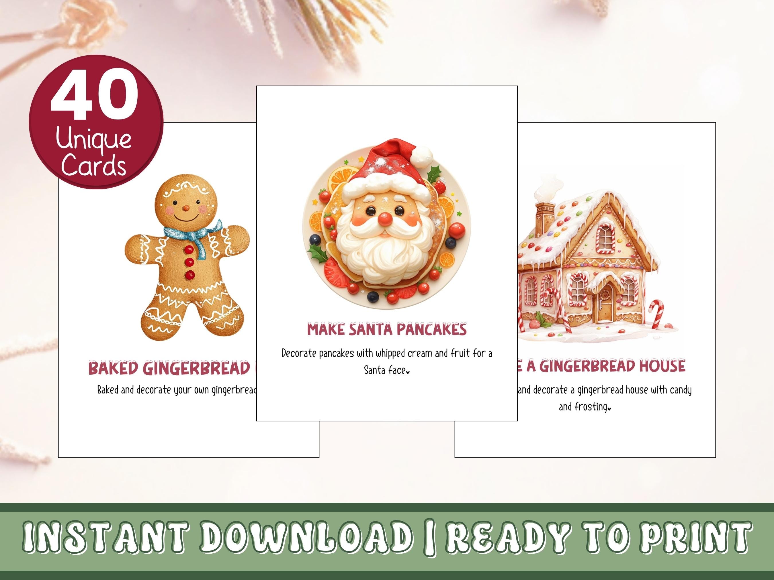 Printable Christmas Advent Calendar Activity Cards for Kids Holiday ...