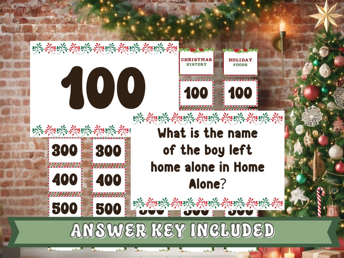 Christmas Jeopardy Game Printable Holiday Jeopardy Template Christmas ...