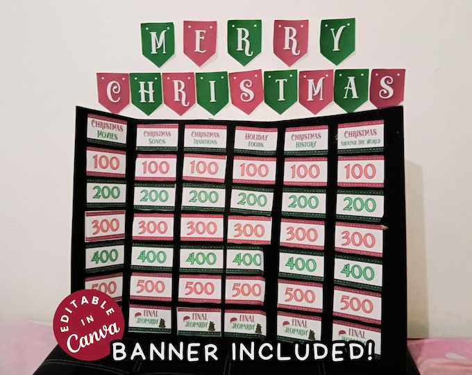 Holiday Trivia Game, Christmas Jeopardy, Holiday Jeopardy Trivia Game ...