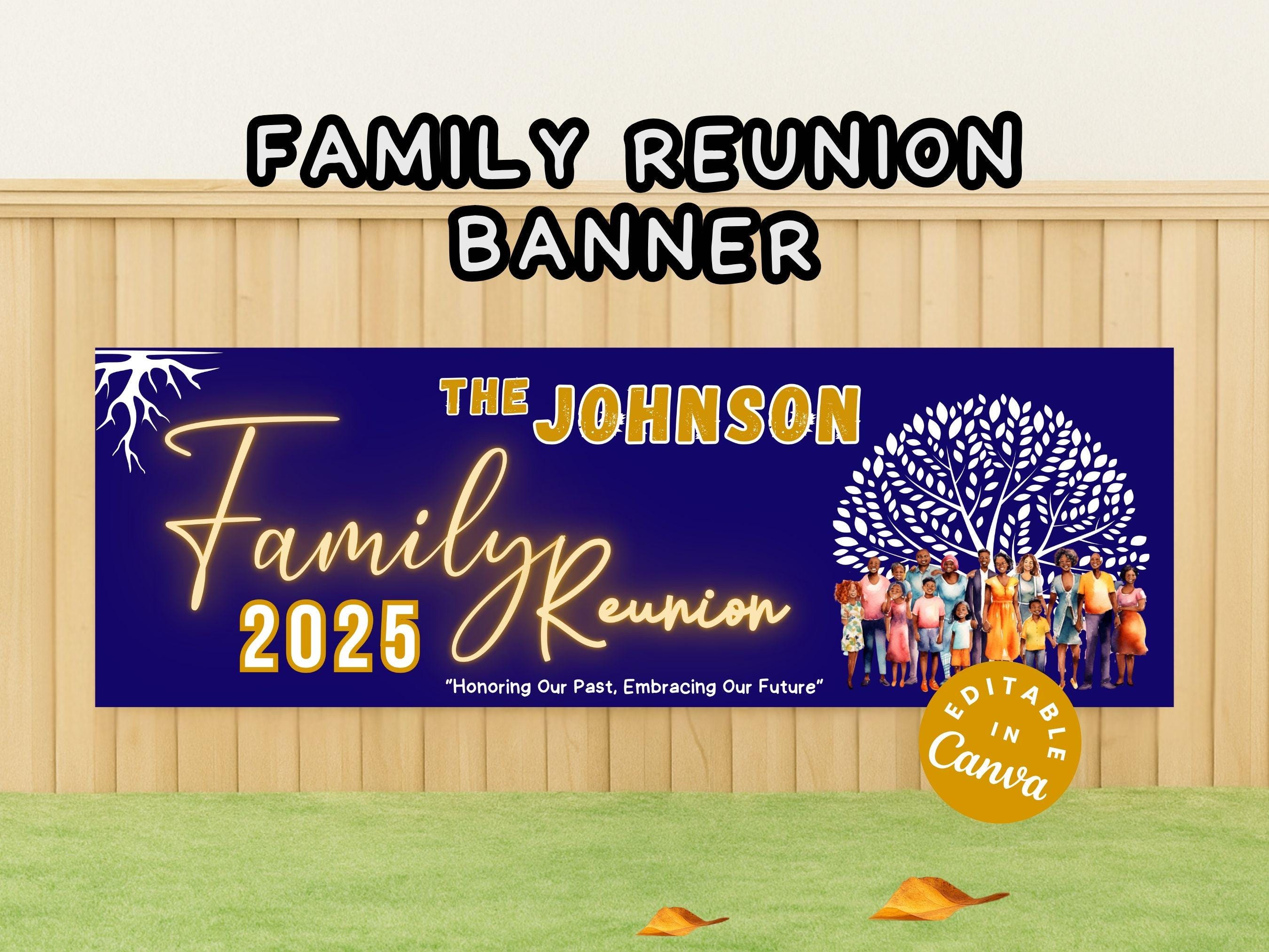 Royal Blue Family Reunion Banner, Custom Family Tree Sign Personalized ...