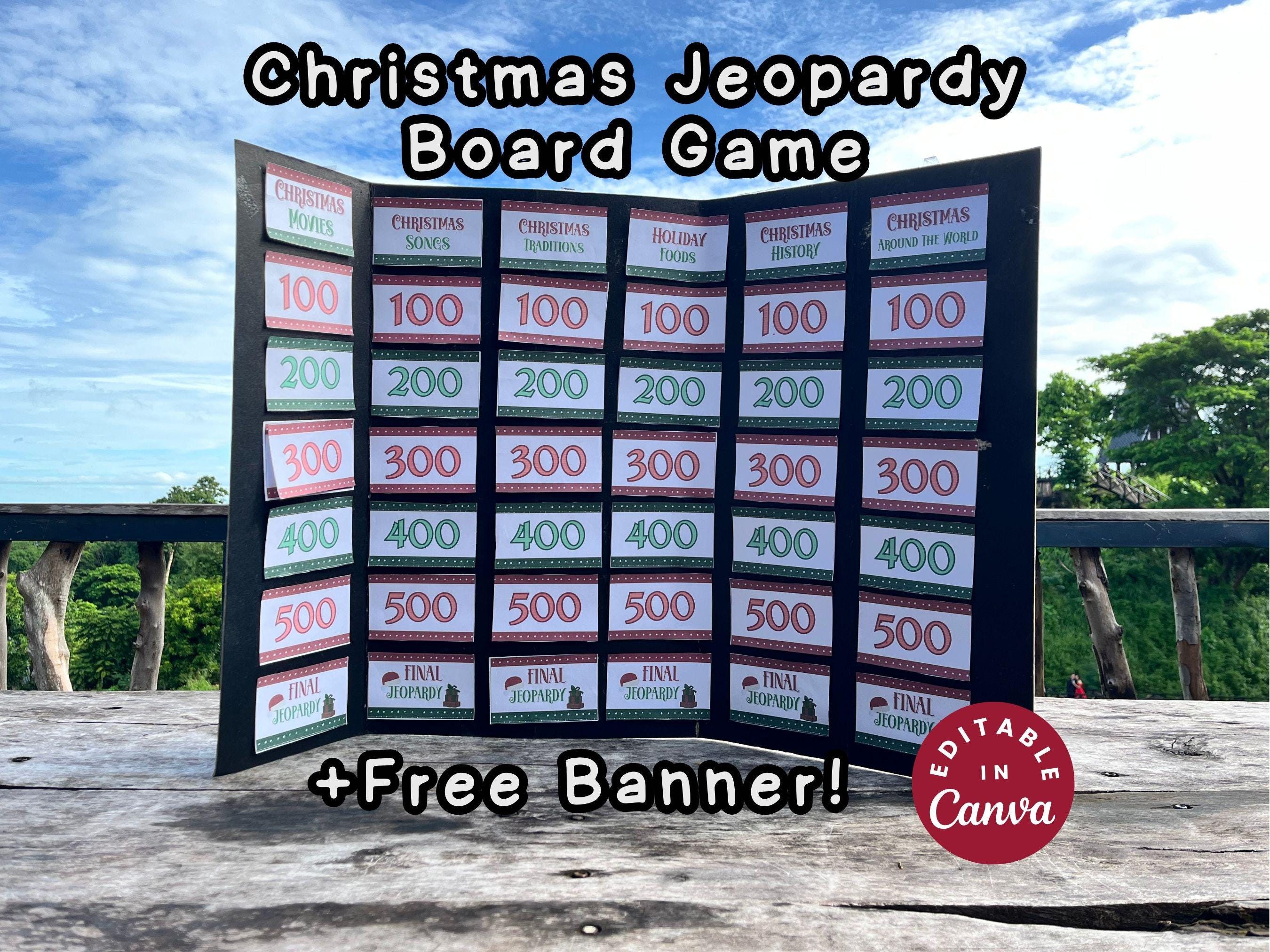 Christmas Trivia Jeopardy Board Game Printable Office Christmas ...