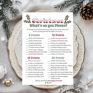 Christmas What's on Your Phone Printable Christmas Office Party Game ...