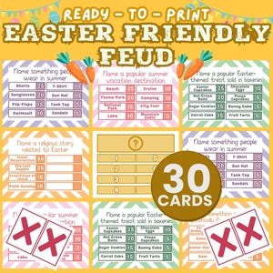 Easter Feud Printable Friendly Feud Easter Trivia Games Easter Spring ...