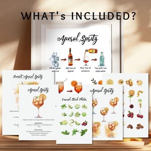 Aperol Spritz Recipe Print Sign Cocktail Signature Drink Template Bar ...