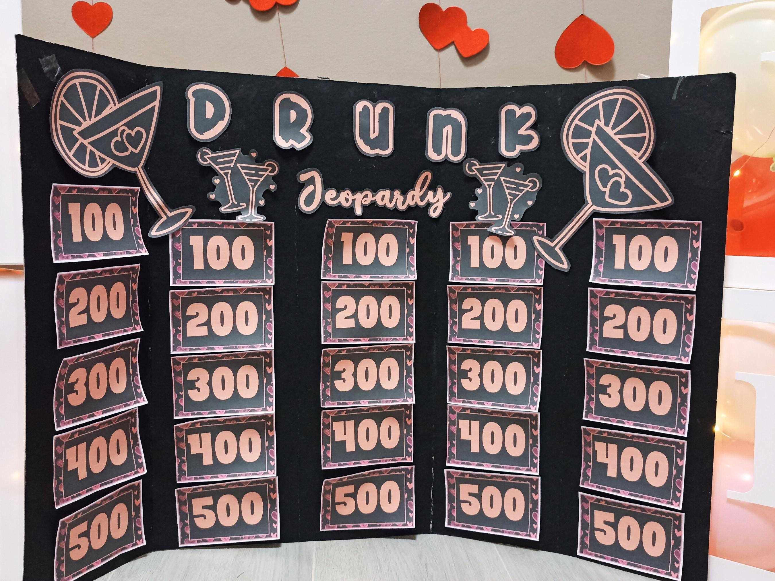 DIY Printable Drunk Jeopardy Board Drinking Game for Ladies Night Out ...