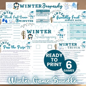 Winter Trivia Game Bundle Fun Printable Holiday Trivia for Family Game ...