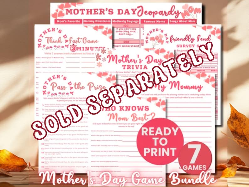 Mothers Day Scattergories Games, Fun Printable Activities for Family ...