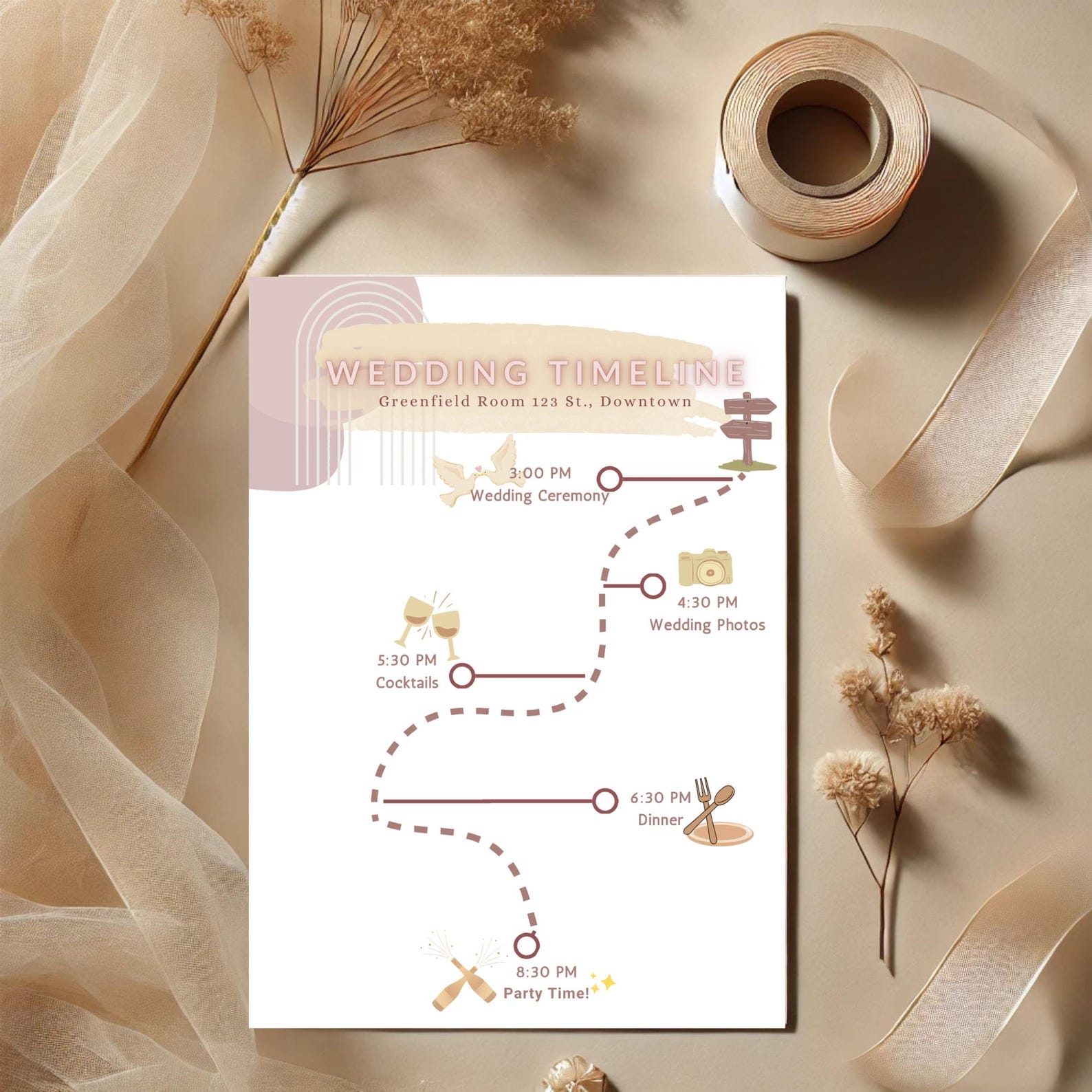 4 Wedding Timeline Template Sign Wedding Itinerary Template Wedding ...