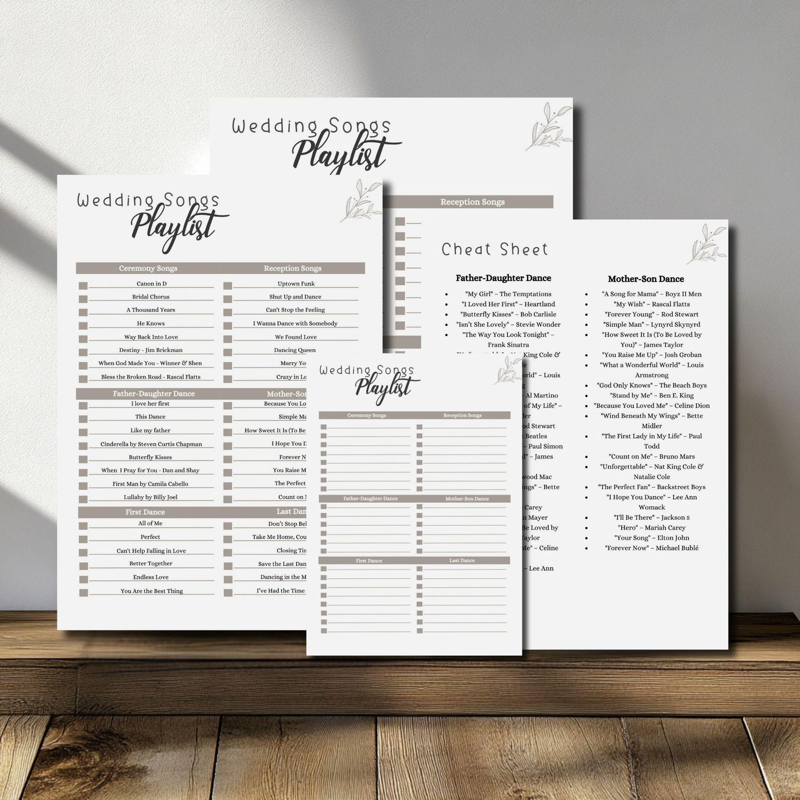 Wedding Song Checklist Printable Playlist Template for Wedding Ceremony ...