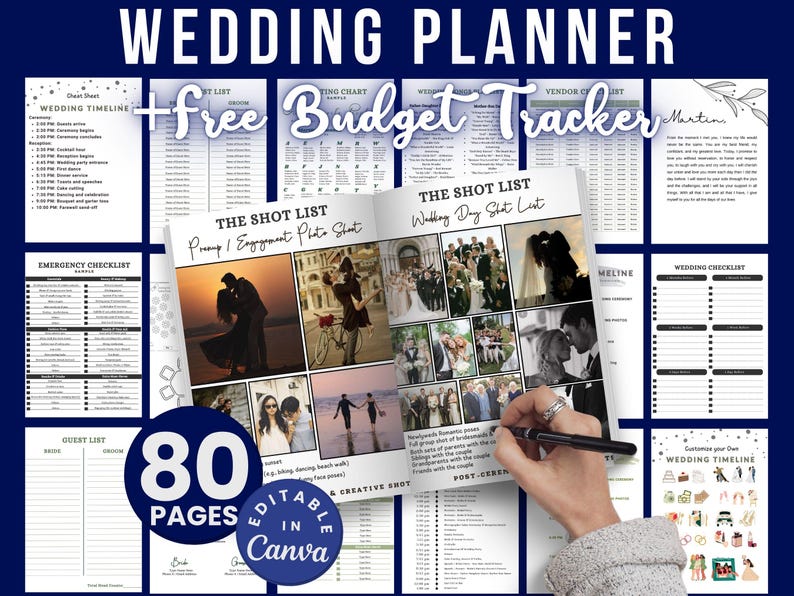 Royal Blue Wedding Planner Template Printable Wedding Day Binder ...