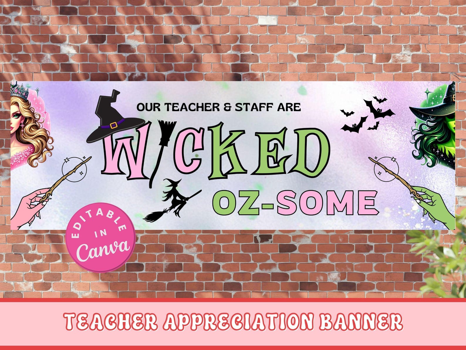 Editable Wicked Teacher Banner, Printable Wizard for Appreciation Week ...