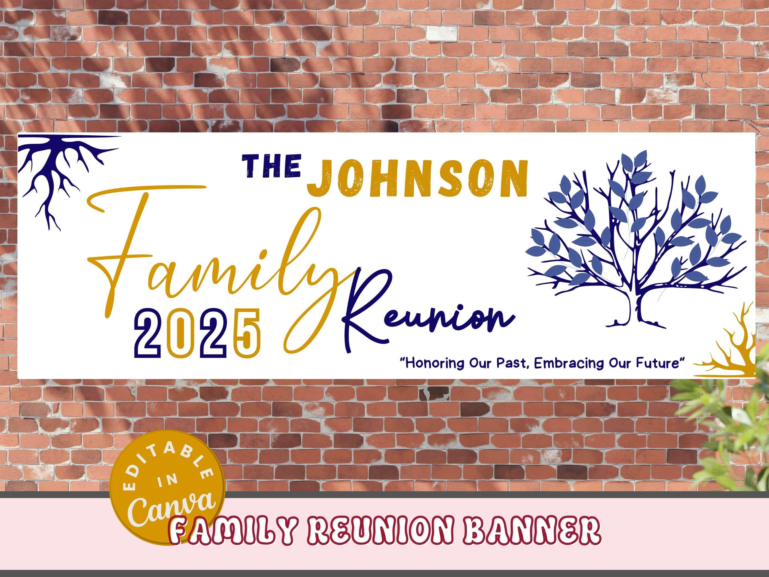 Royal Blue Family Reunion Banner, Custom Family Tree Sign Personalized ...