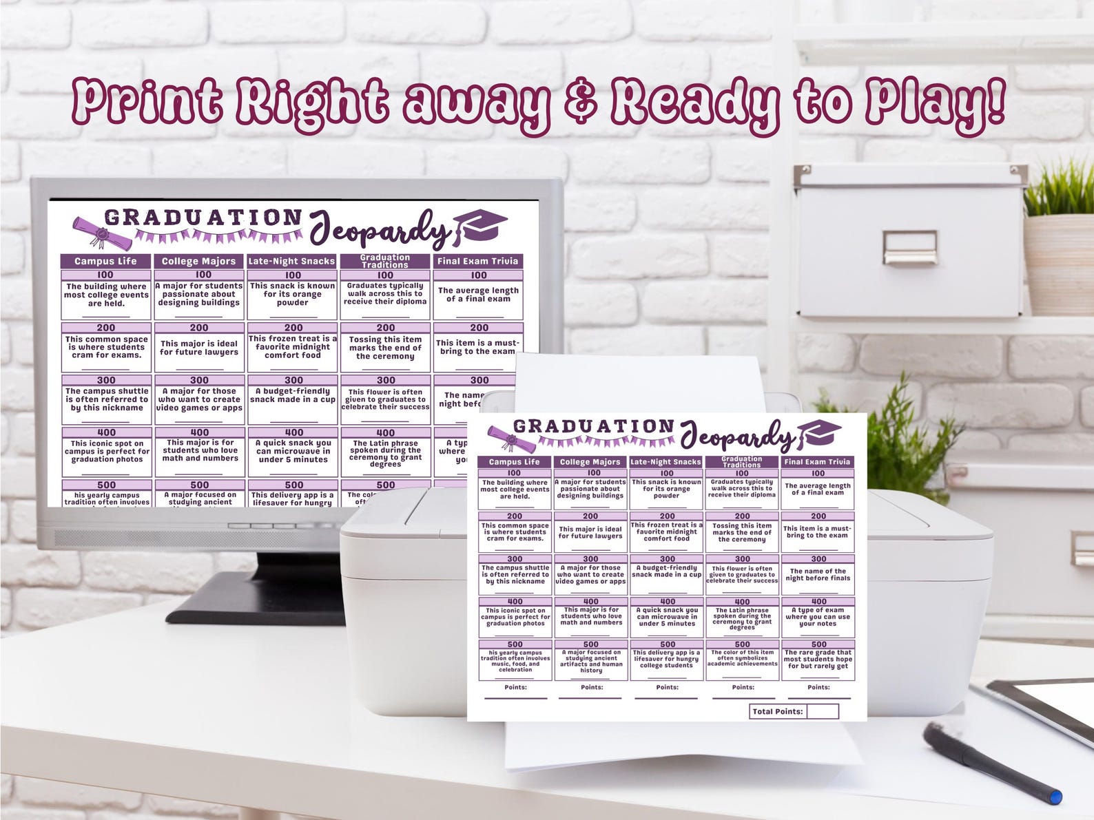 DIY Graduation Party Games Adult 2025 Graduation Jeopardy Game ...