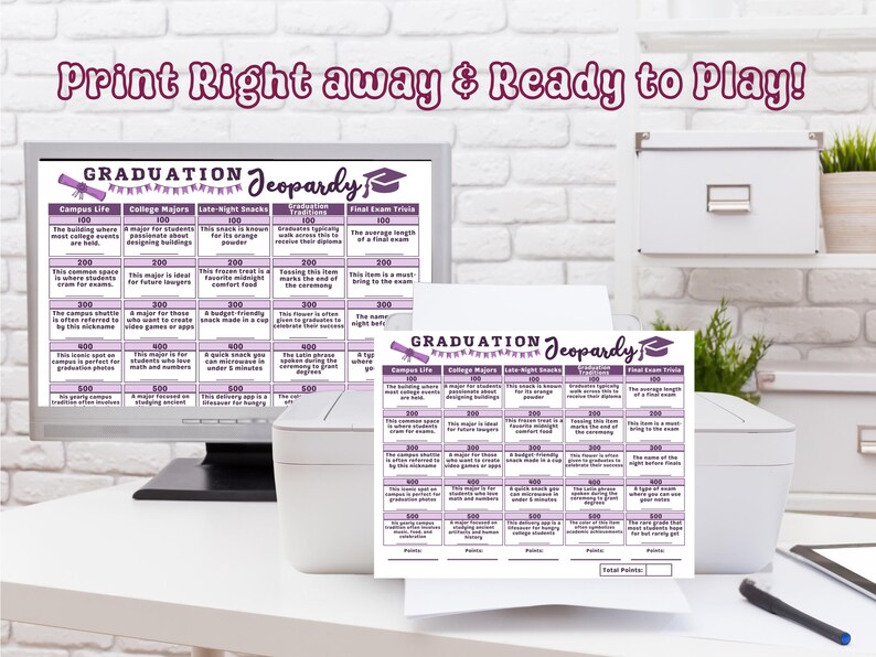 DIY Graduation Party Games Adult 2025 Graduation Jeopardy Game ...
