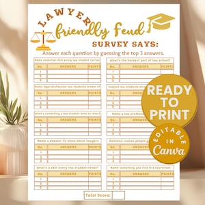 DIY Lawyer Graduation Games Printable Law School Graduation Game Legal ...