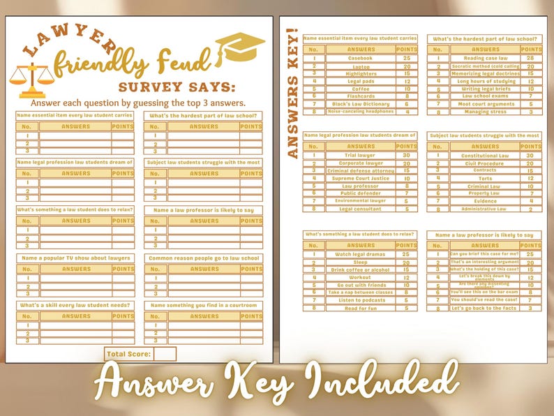 Law School Graduation Party Game Bundle Printable Lawyer Grad Pass the ...