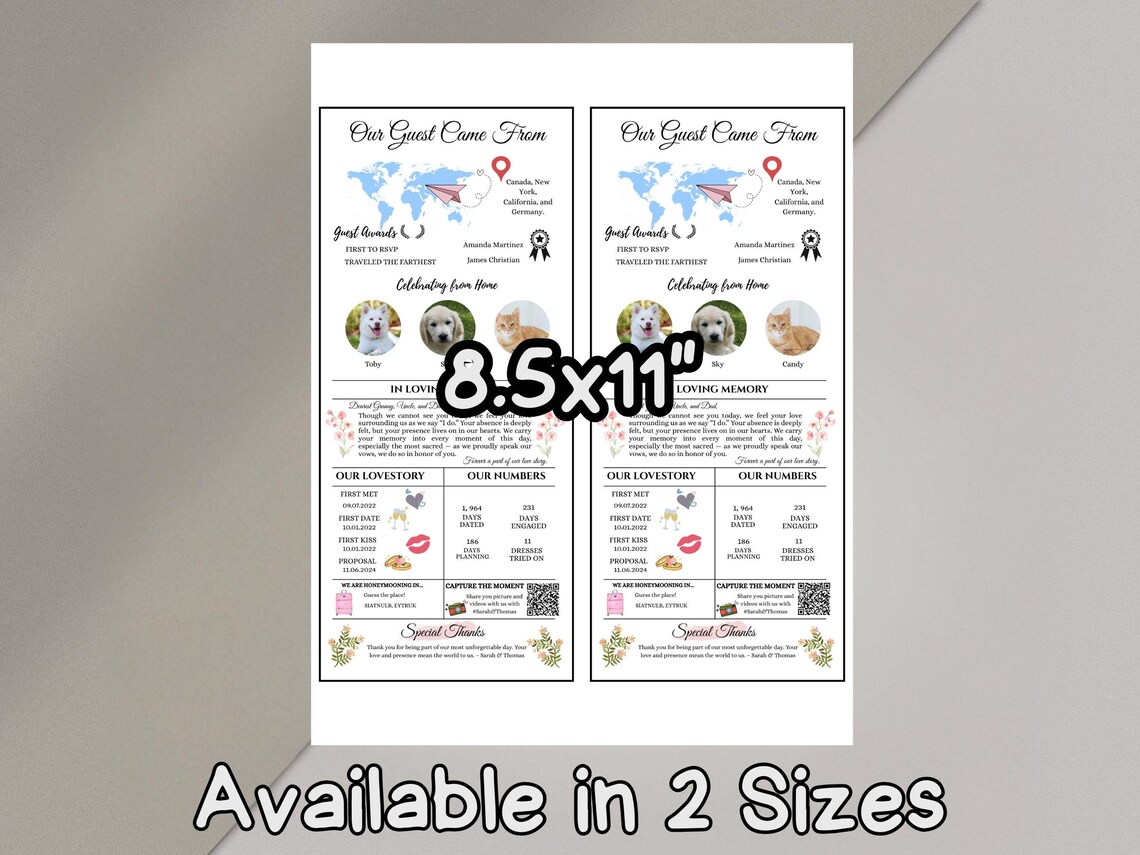 Infographic Wedding Program Template, Unique Church Ceremony Program ...