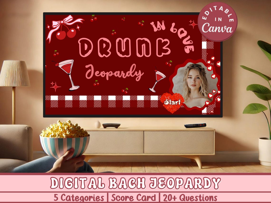 Digital Drunk in Love Bachelorette Jeopardy Fun Bridal Jeopardy Game ...