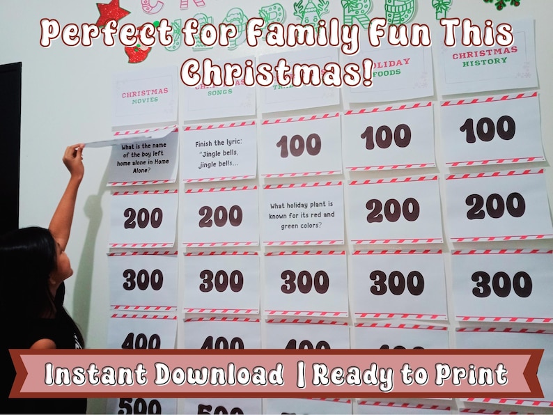 Christmas Jeopardy Game Printable Holiday Jeopardy Template Christmas ...