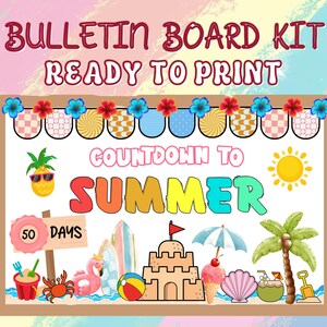 Beach Themed Countdown to Summer Bulletin Board Kit, End of School Year ...