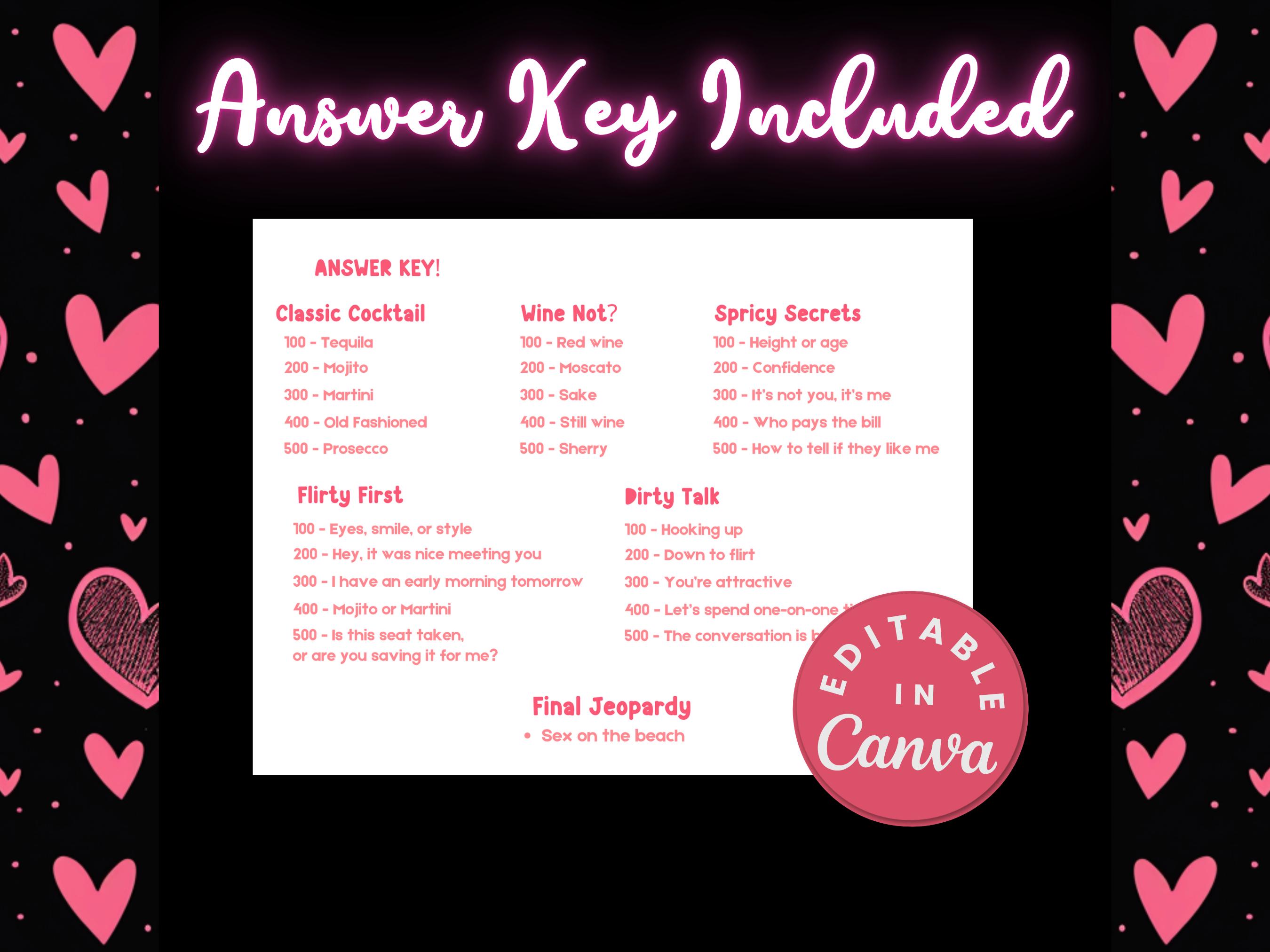 DIY Printable Drunk Jeopardy Board Drinking Game for Ladies Night Out ...