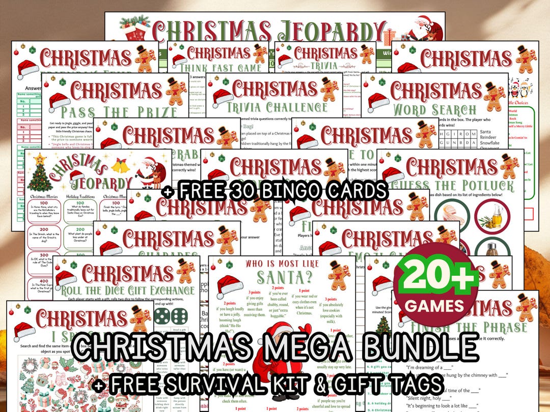 Office Christmas Party Game Mega Bundle Printable Christmas Trivia ...