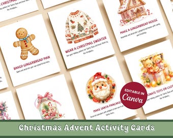 40 Advent Calendar Activity Cards Christmas Countdown Kids Advent Cards ...
