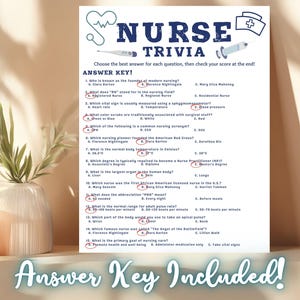 Nurse Appreciation Week Trivia Game Fun Gifts for Medical Staff Thank ...
