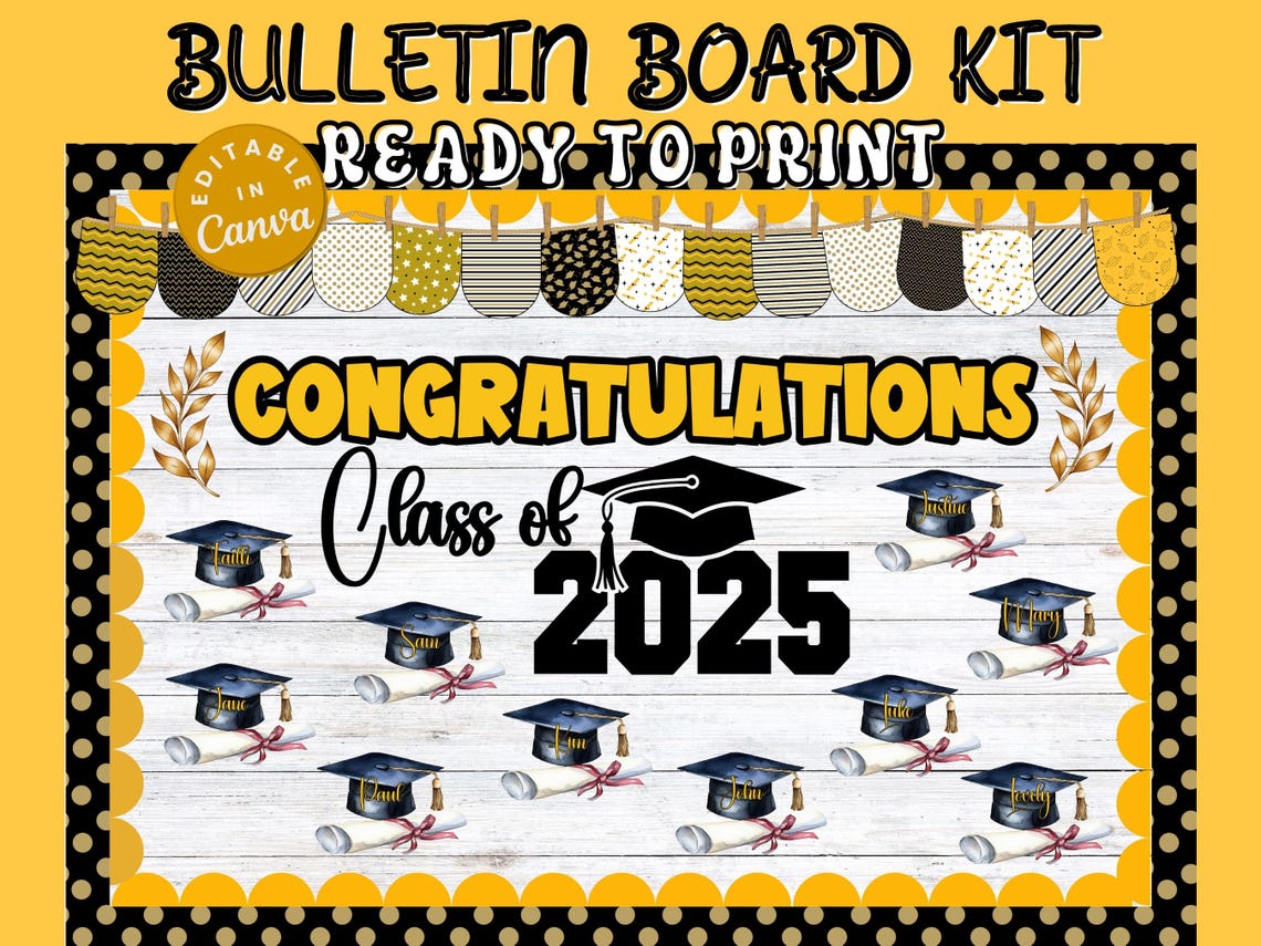 End of School Year Bulletin Board Kit for High School Graduation ...