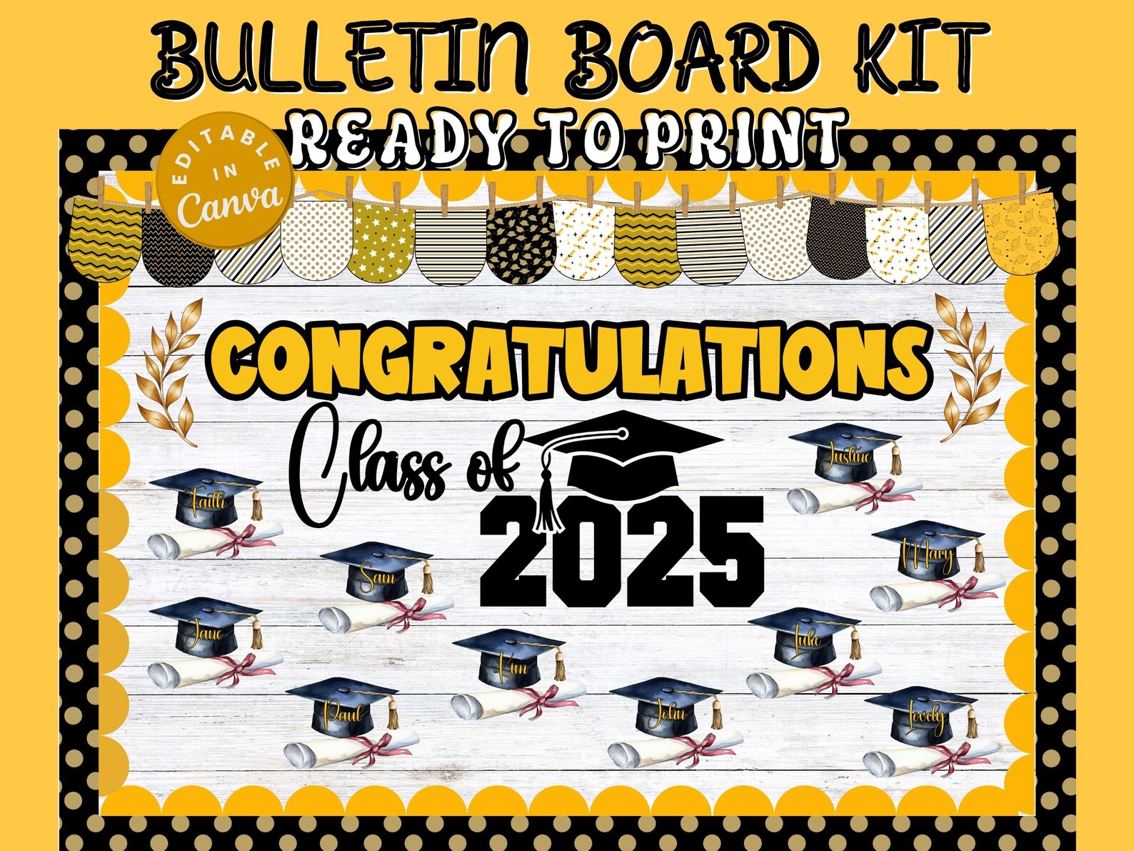End of School Year Bulletin Board Kit for High School Graduation ...