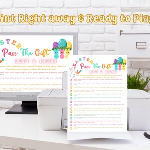 DIY Easter Pass the Gift Game Printable Easter Game Sheet Kids Summer ...