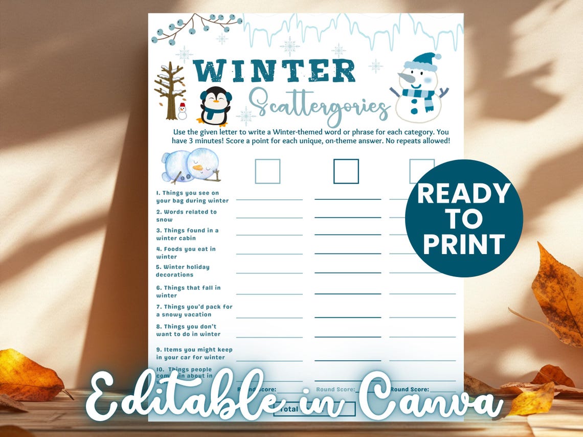 Winter Trivia Game Bundle Fun Printable Holiday Trivia for Family Game ...