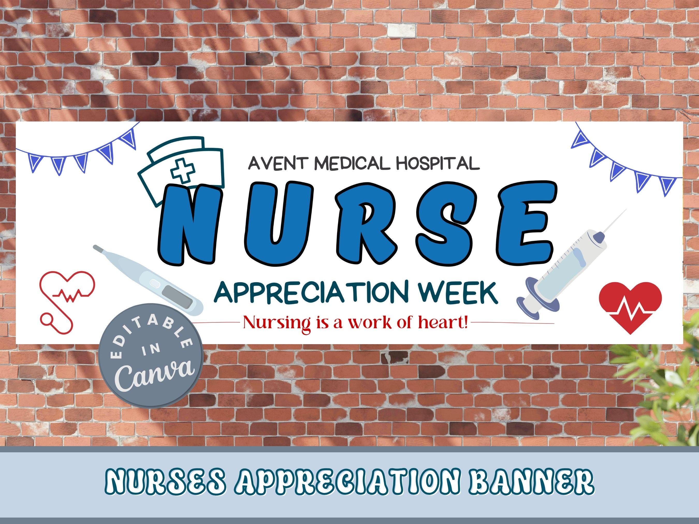 Nurse Week Banner 2025, Printable Nurse Appreciation Decor, Thank You ...
