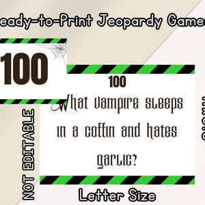 Printable Halloween Trivia Jeopardy Game Sheet Holiday Trivia Fun ...