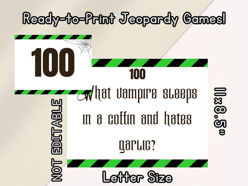 Printable Halloween Trivia Jeopardy Game Sheet Holiday Trivia Fun ...